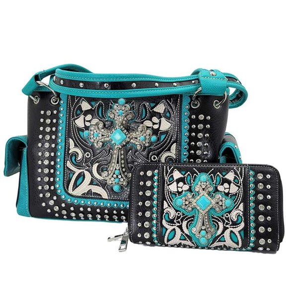 Bags | New Western Style Concealed Carry Embroidered Cross Purse And ...